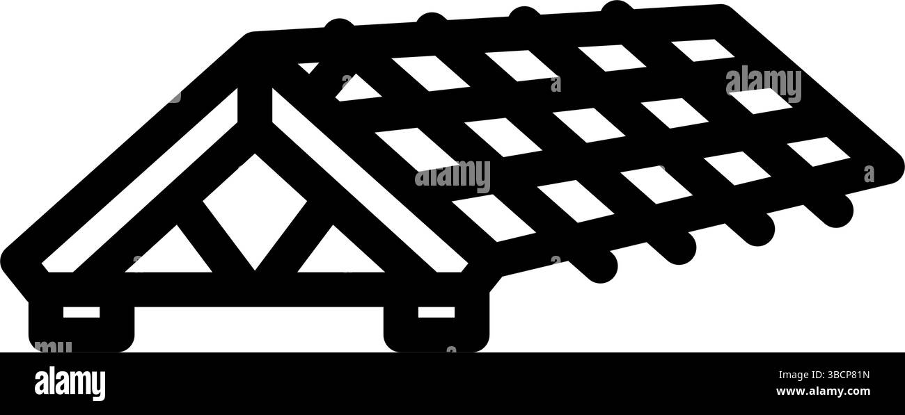 roof framing wood frame house line icon vector illustration Stock ...