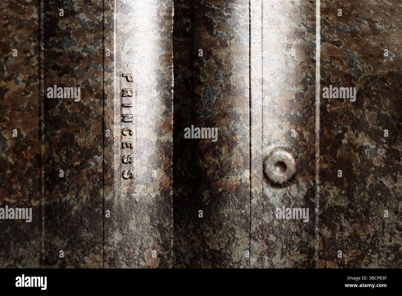 Princess cast Iron Radiator casting mark with a creative texture Stock ...