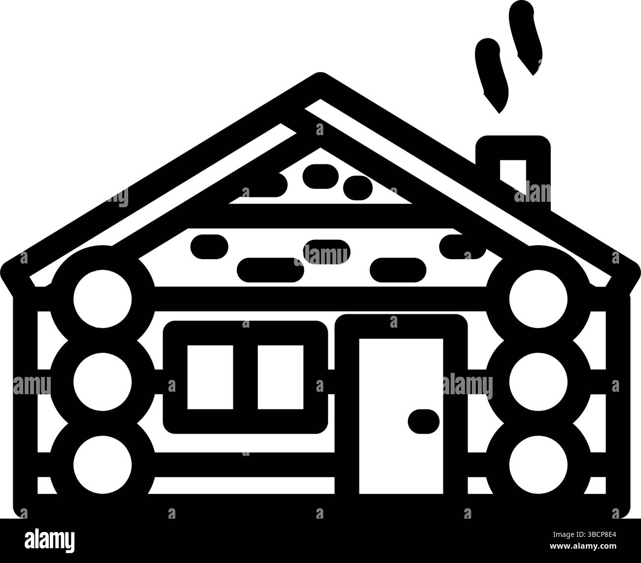 rustic log cabin wooden line icon vector illustration Stock Vector ...