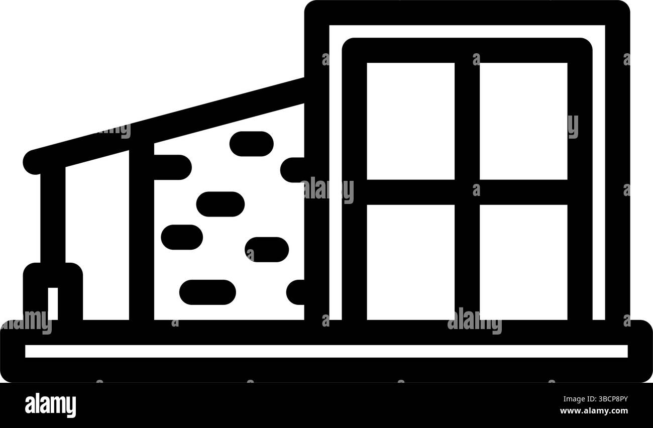 modern minimalist wood cabin wooden line icon vector illustration Stock ...