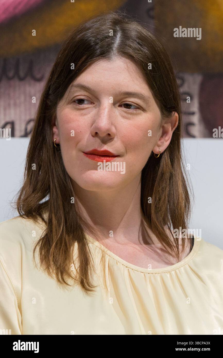 Turin, Italy. 17th May 2025. Writer Charlotte Van den Broeck is guest ...