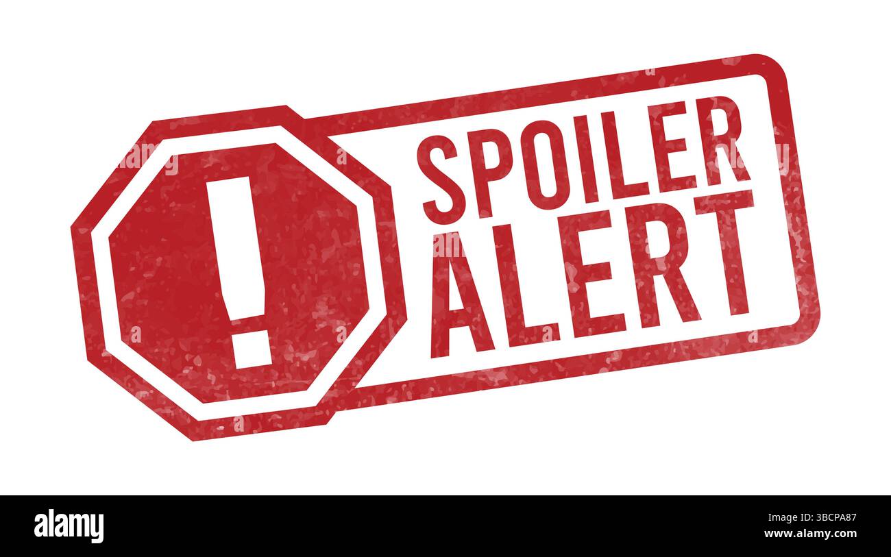 Abstract Red Grungy Spoiler Alert Rubber Stamp Sign Illustration Vector ...