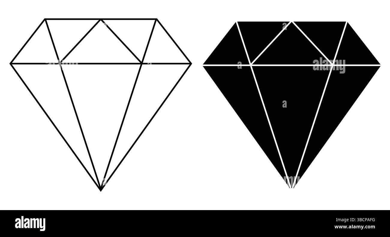 Diamond icon set. Different shapes of diamond cuts. Dimond icon set in ...