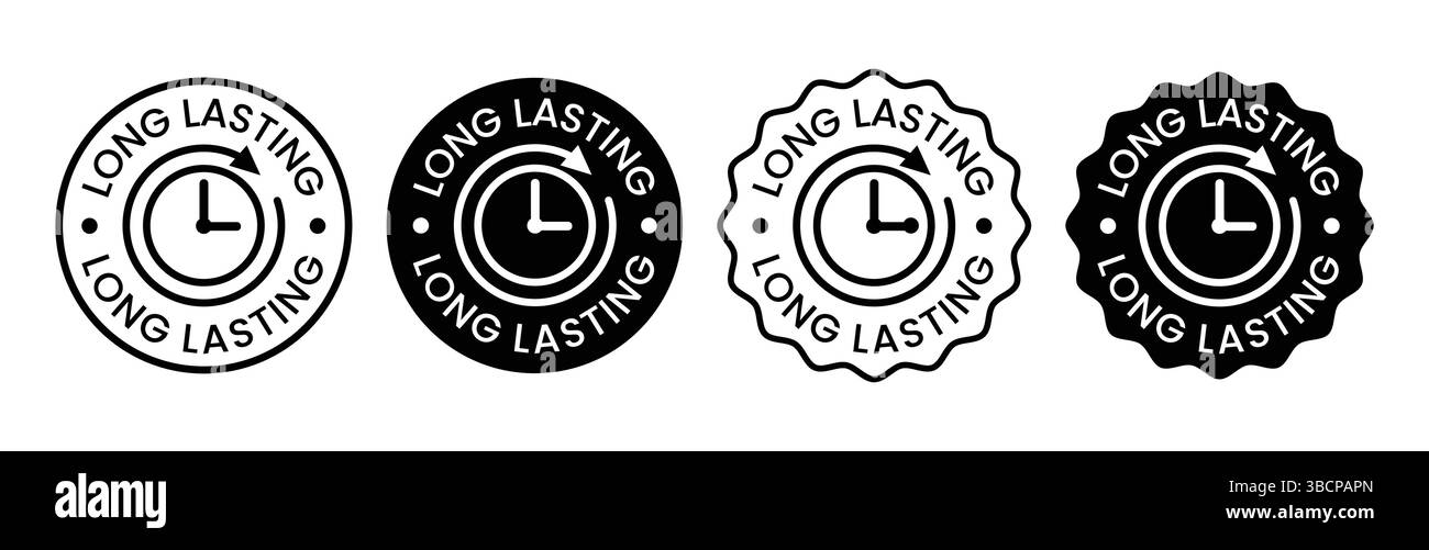 Long lasting icons set, logo, label, badge, sticker, symbol, emblem ...
