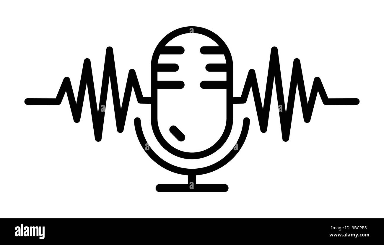 Microphone Icons . black microphone icon. Karaoke mic. Podcast ...