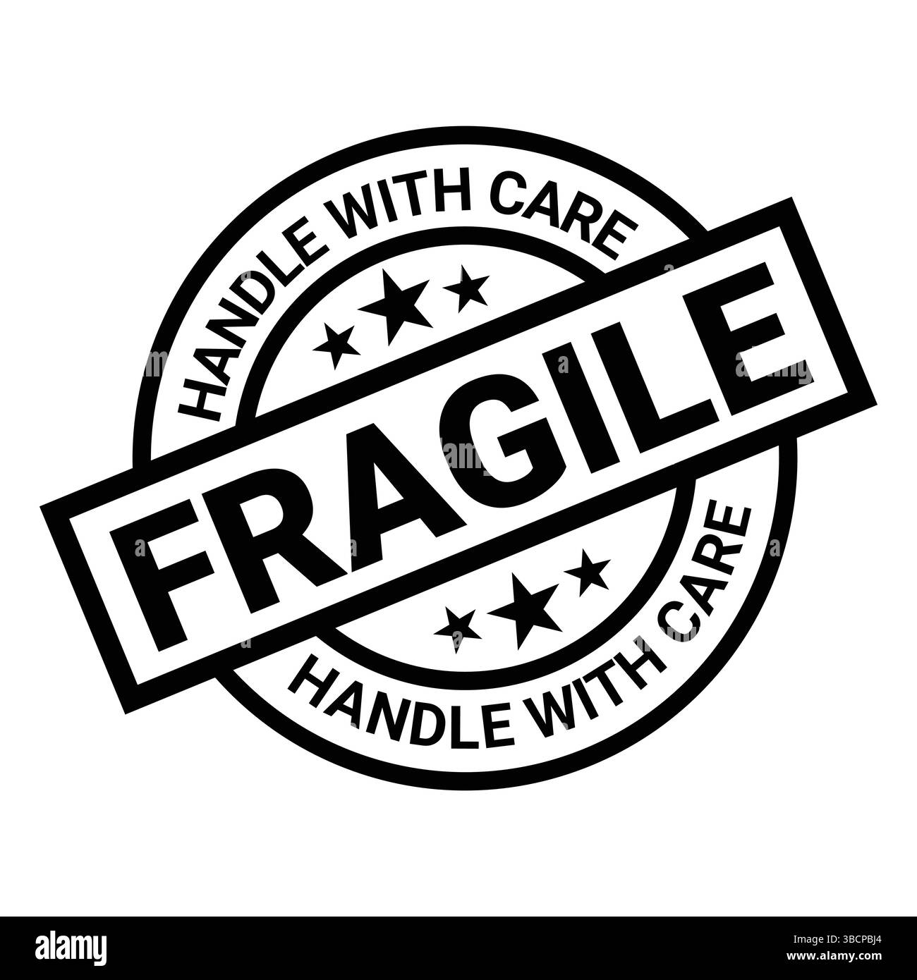 Fragile package icons set, handle with care logistics and delivery shipping labels. Fragile box ...