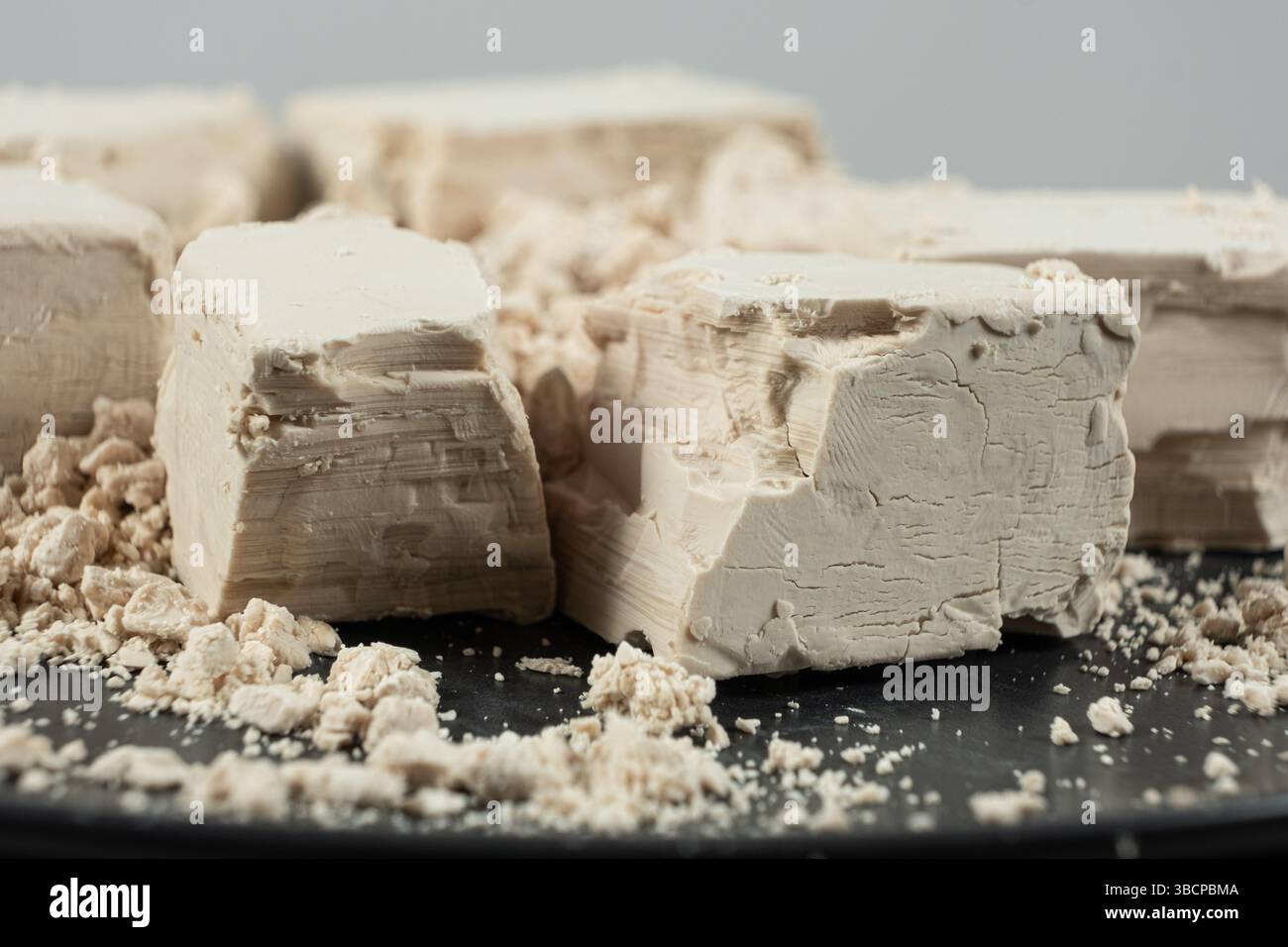 Macro texture of compressed fresh yeast cubes Stock Photo - Alamy