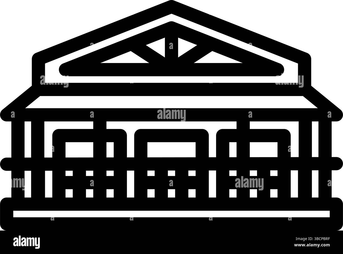 cabin wraparound porch line icon vector illustration Stock Vector Image ...