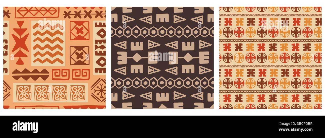 Polynesian Hawaiian Tapa Seamless Patterns Set Stock Vector Image & Art ...