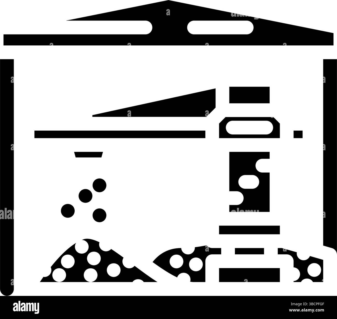 raw materials storage cement production glyph icon vector illustration ...