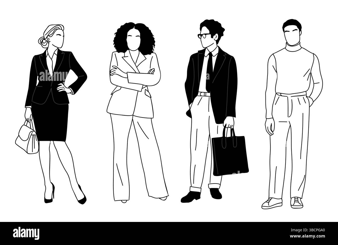 Full length diverse group Stock Vector Images - Alamy