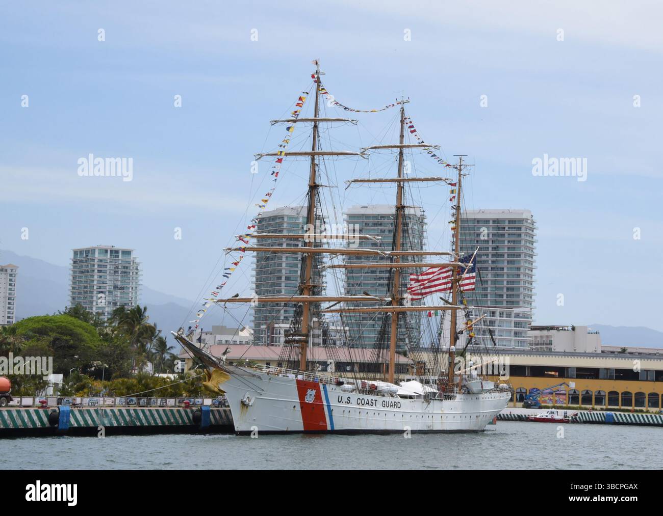 U.S. Coast Guard Barque Eagle (WIX 327) made its first-ever port call ...