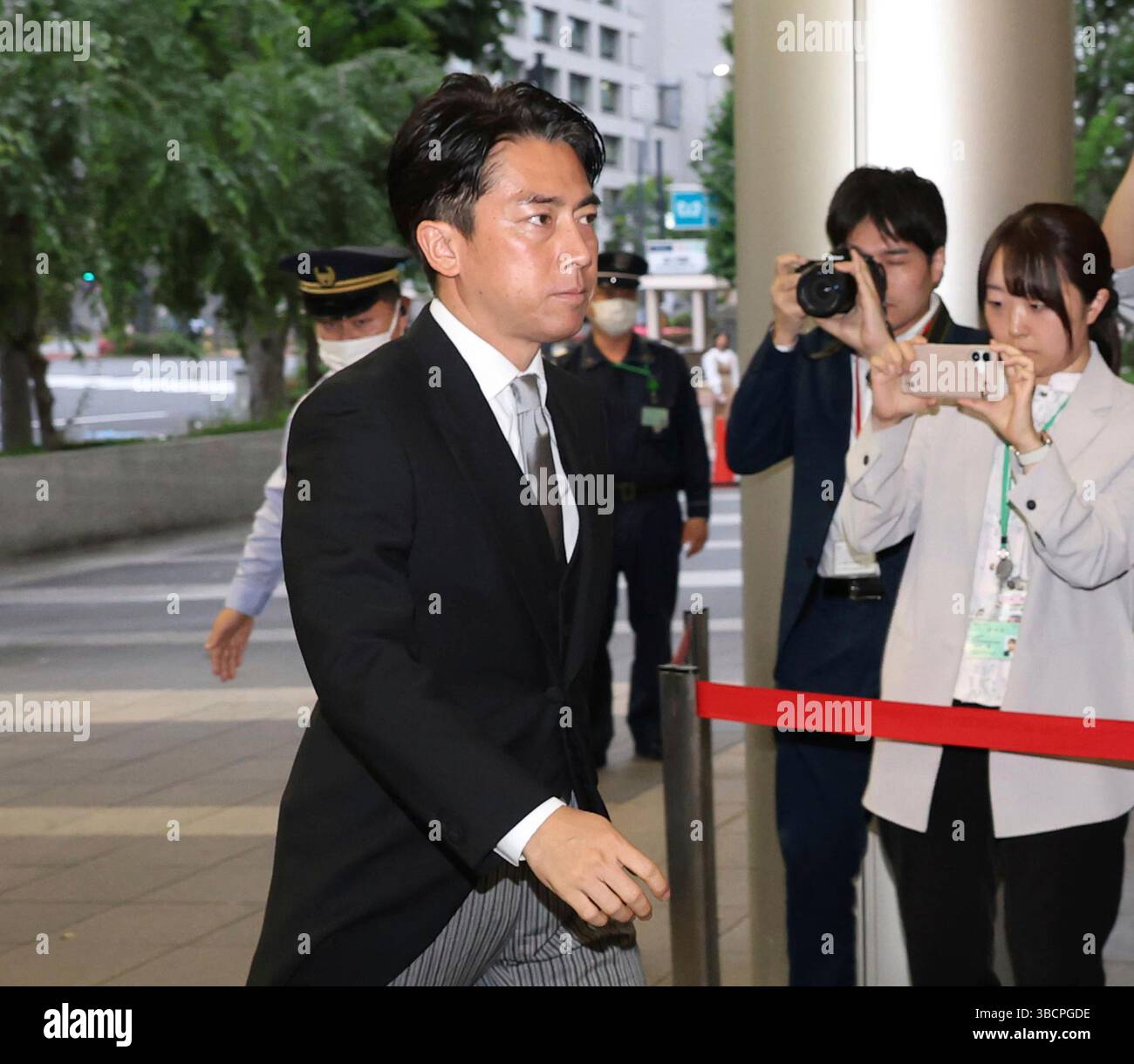 Japanese newly appointed Agriculture Minister Shinjiro Koizumi arrives ...