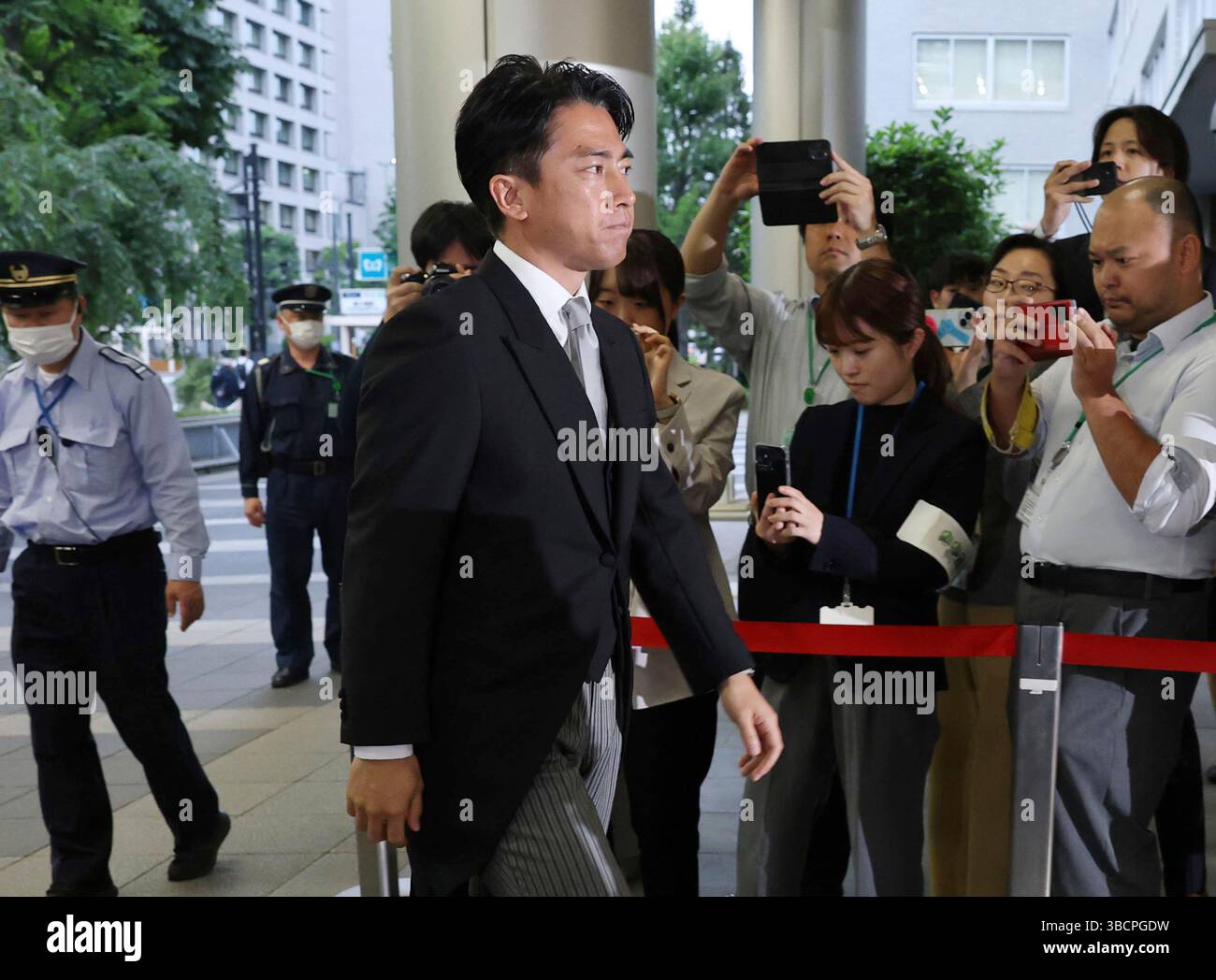 Japanese newly appointed Agriculture Minister Shinjiro Koizumi arrives ...