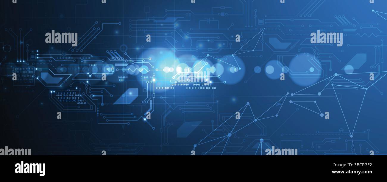 Technology data an network connection visual business background Stock ...