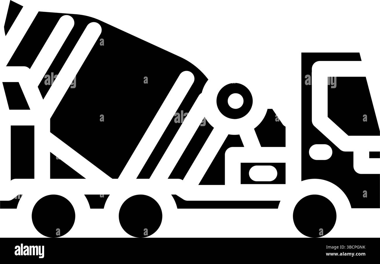 truck cement production glyph icon vector illustration Stock Vector ...