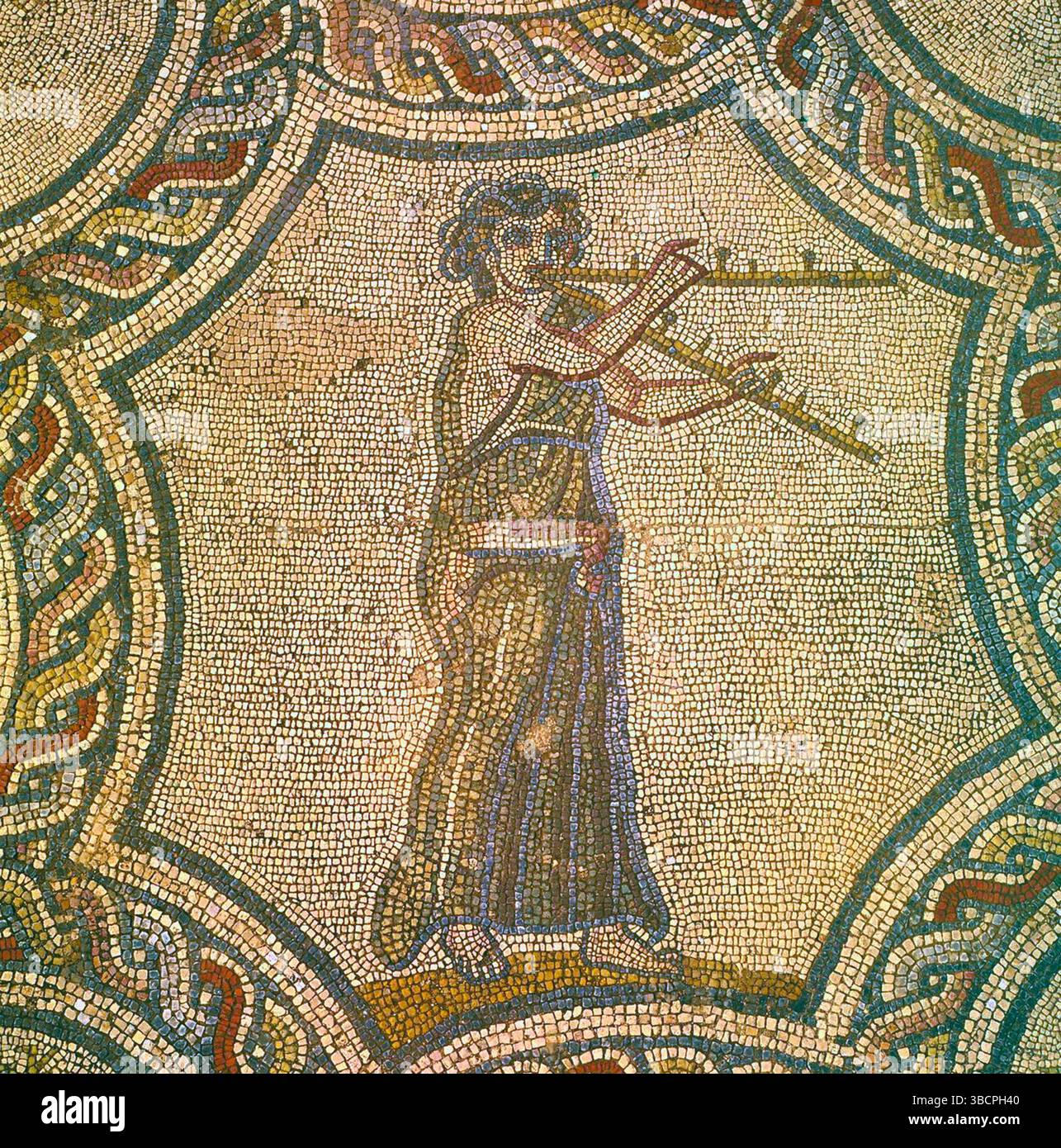 3rd century A.D. Mosaic depicting Tibi'cina or maenad from the House of ...