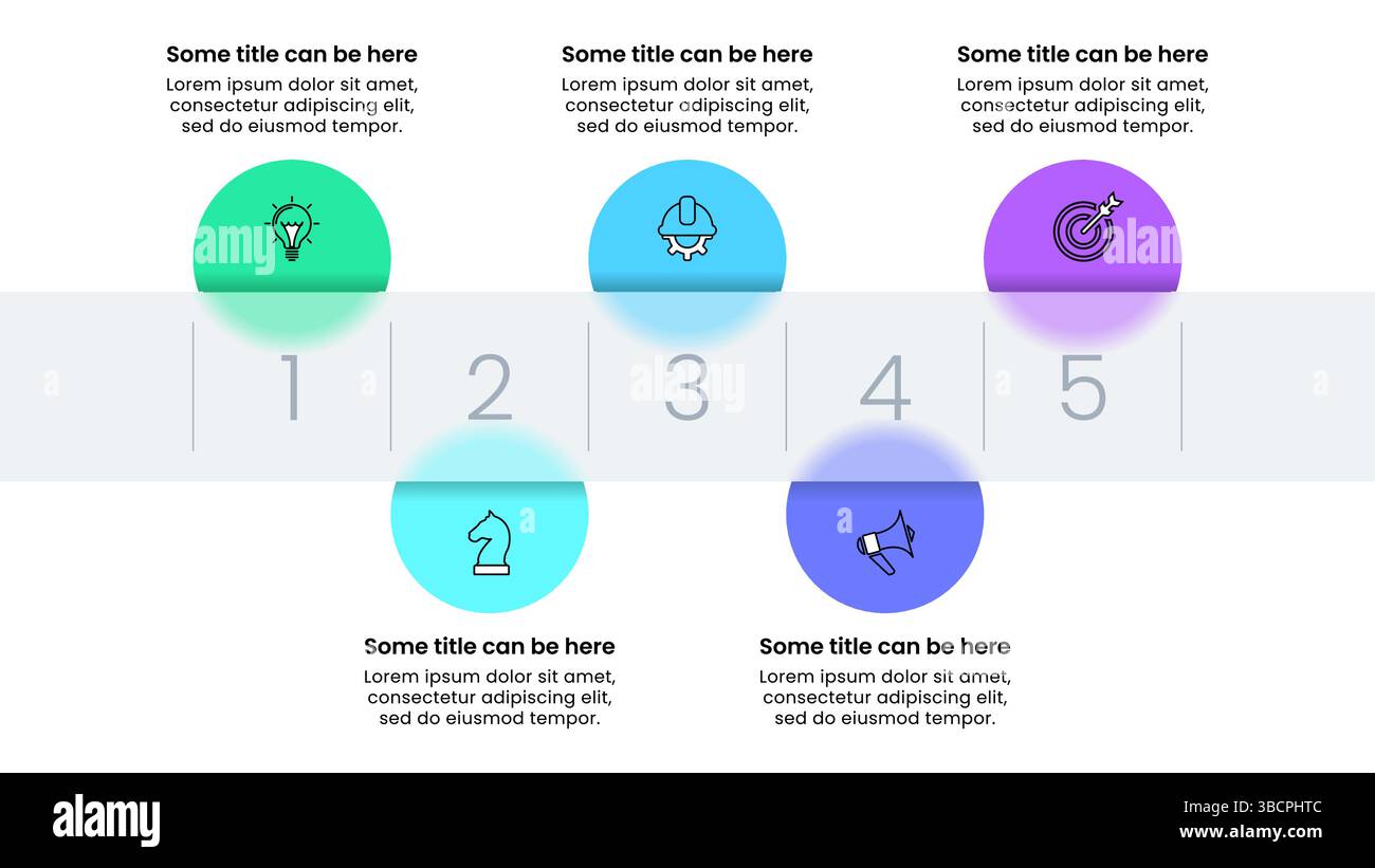 Infographic template with icons and 5 options or steps. Glass strip ...