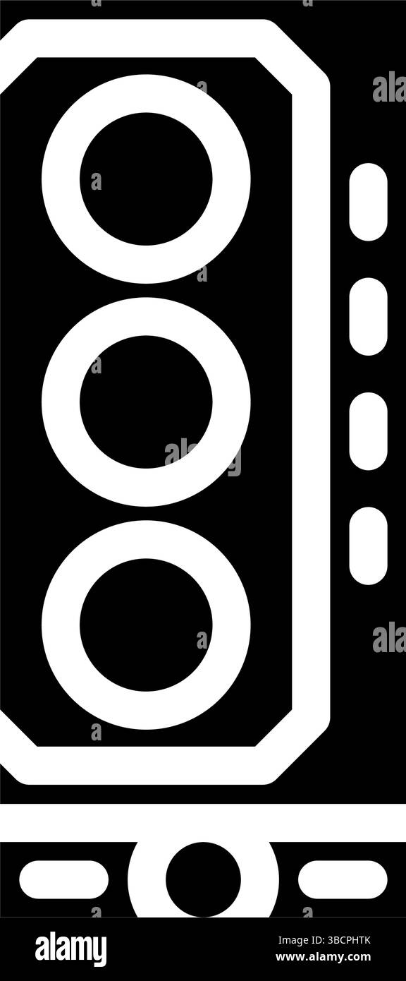 rgb tower gaming pc glyph icon vector illustration Stock Vector Image ...