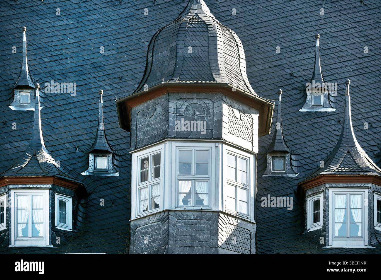 the historic Kaiserworth guildhall, late Gothic building on the market ...