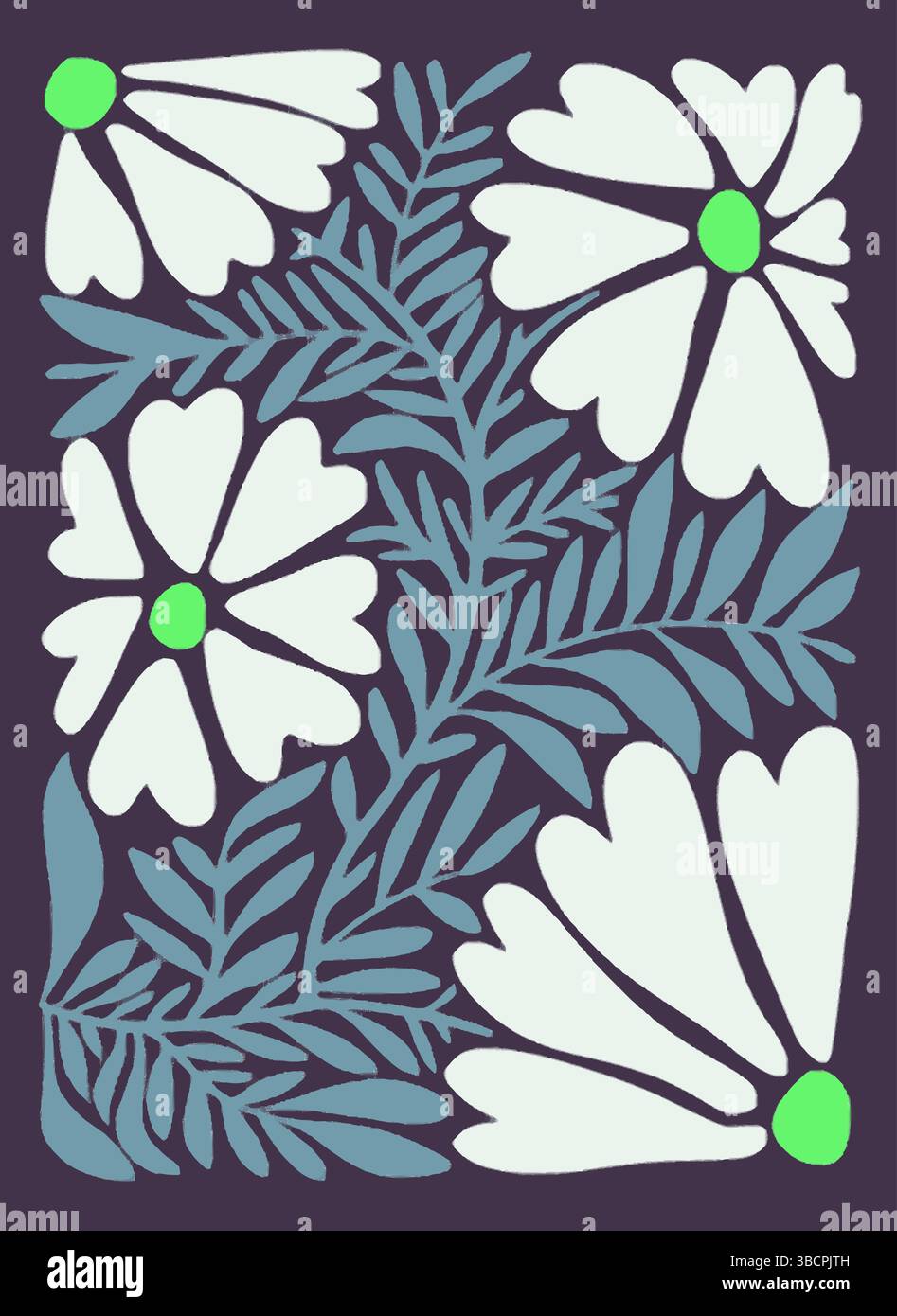 Playful pattern of purple flowers Stock Vector Images - Alamy