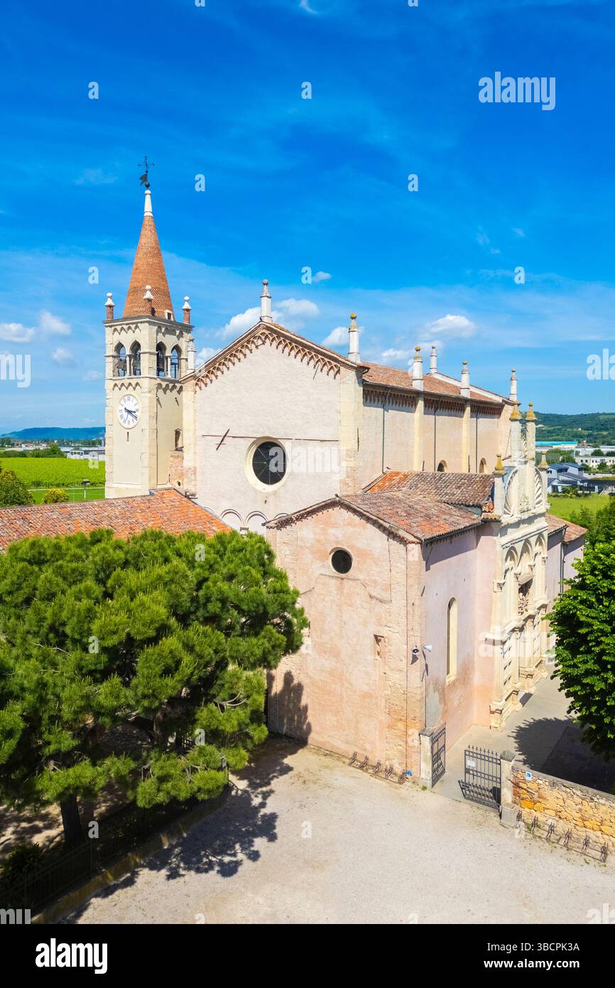 Aerial view of the sanctuary of Santa Maria dei Miracoli in Lonigo ...