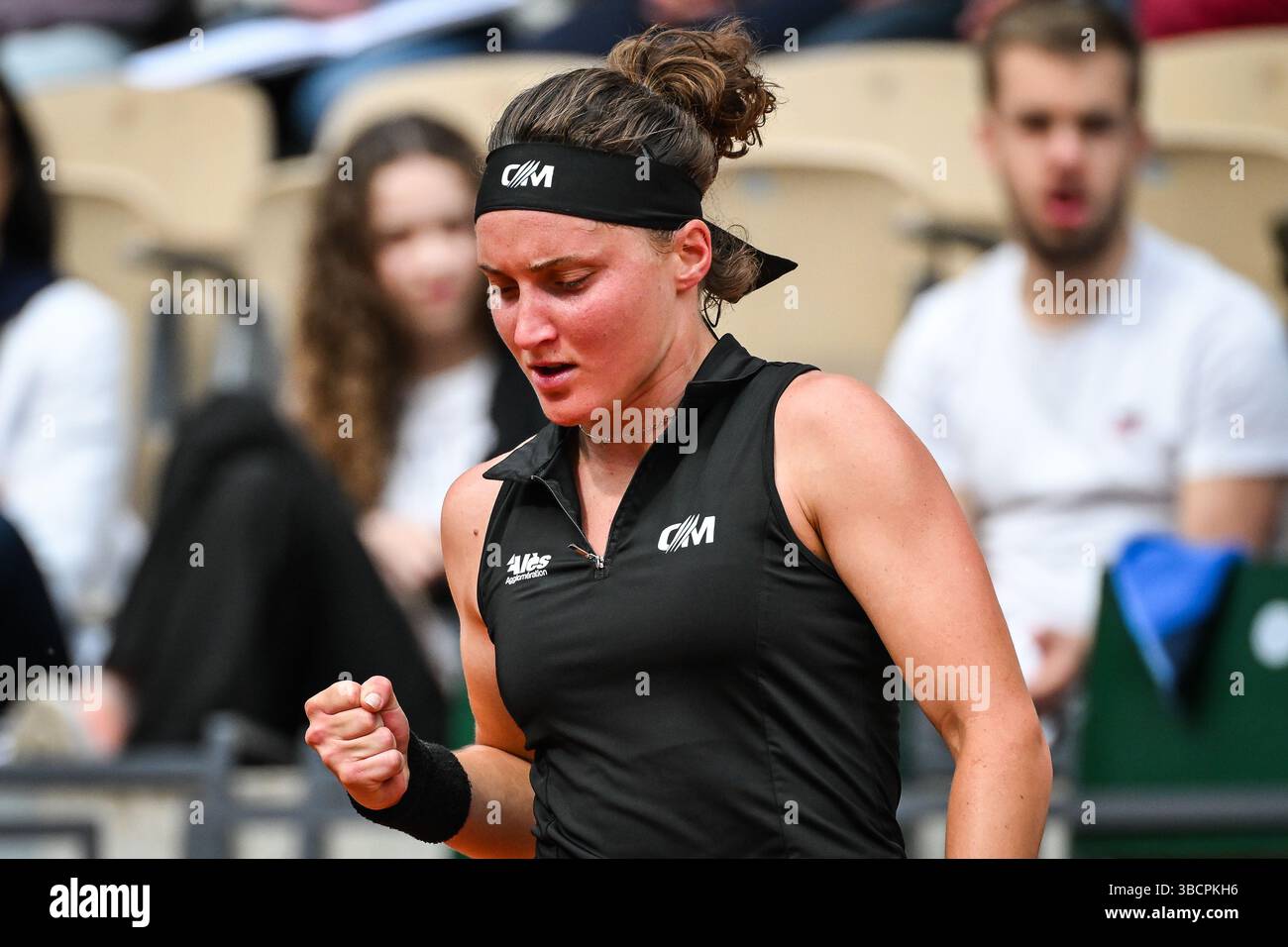 Carole MONNET of France celebrates his point during the third ...