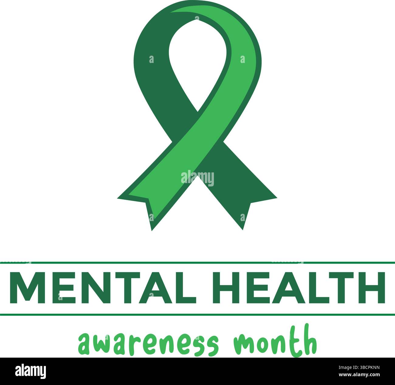 mental health awareness month green loop vector illustration Stock ...