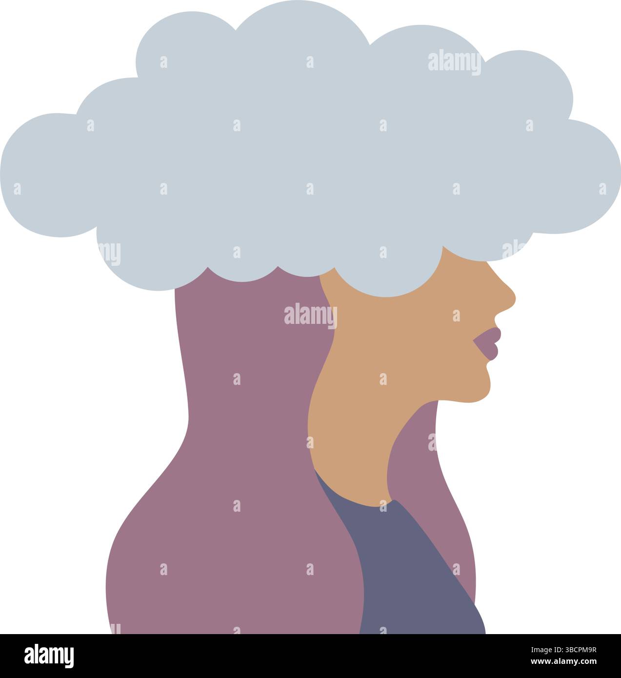 Womans head inside cloud hi-res stock photography and images - Alamy