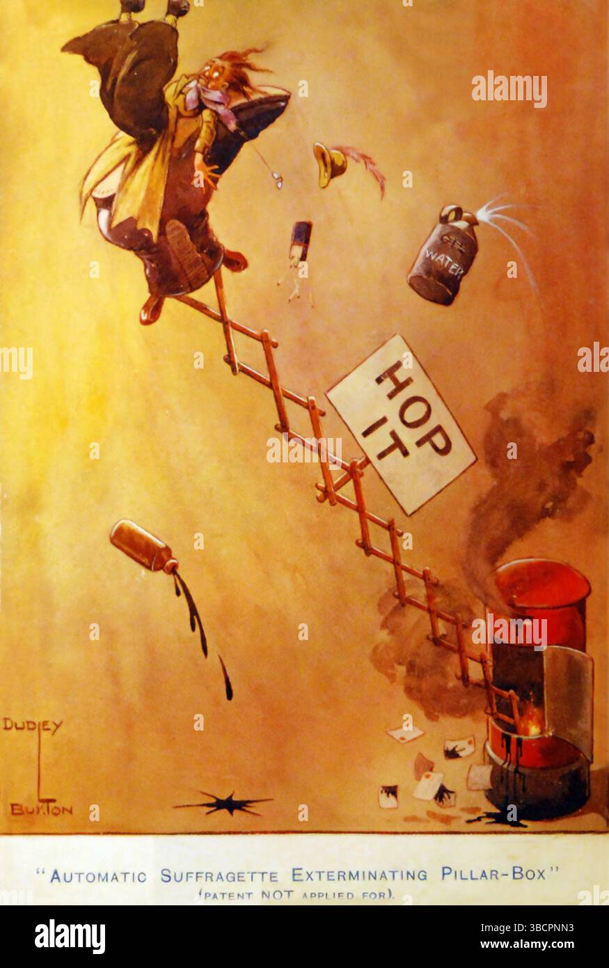 Suffragette being give the literal boot by an automatic suffragette ...