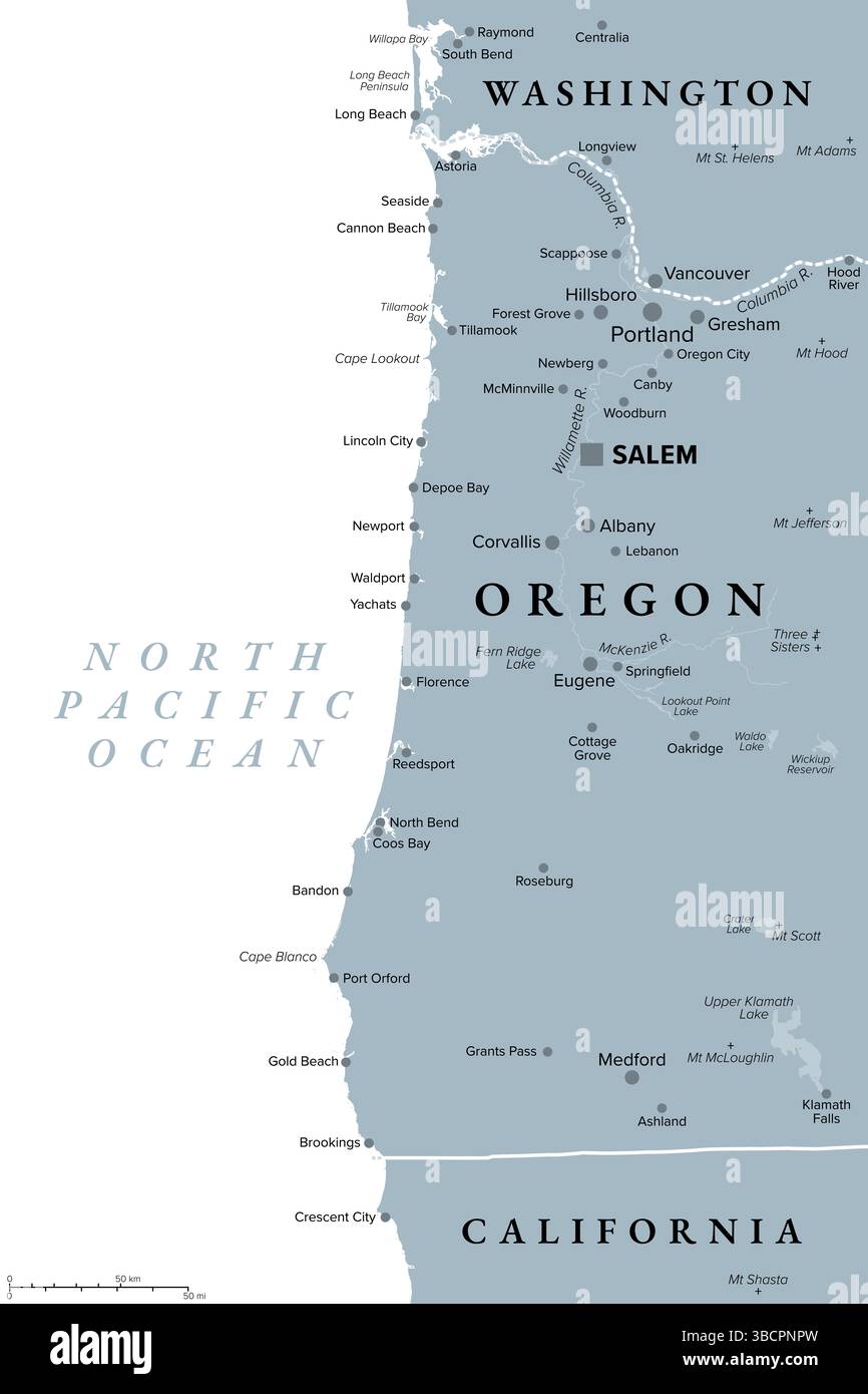 Oregon map usa hi-res stock photography and images - Alamy