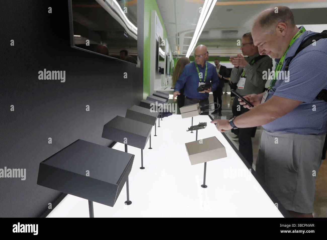 People take a look at Nvidia''s DGX Platforms during the Computex 2025 ...