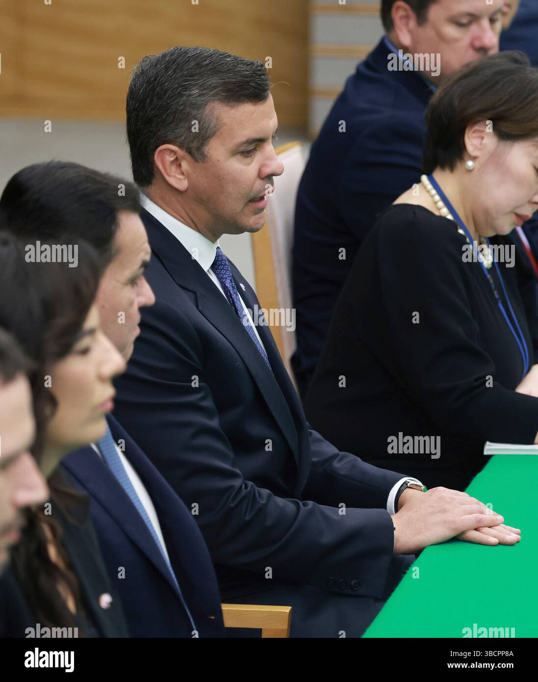 Paraguayan President Santiago Pena Palacios holds a meeting with ...