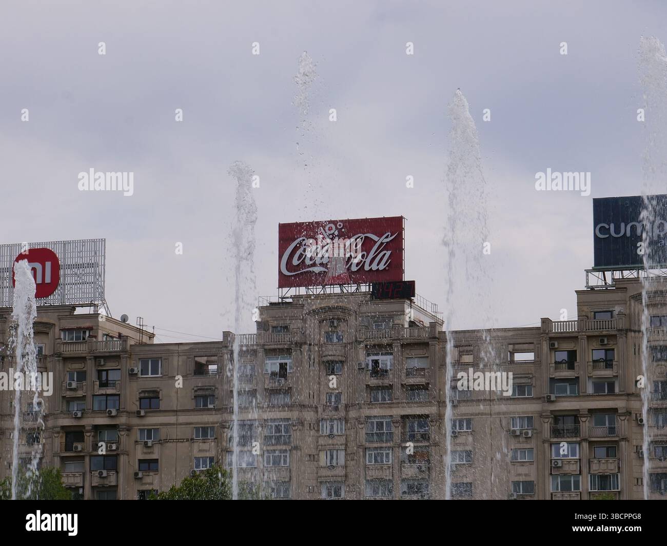Advertisement Displays in the historic ccenter of Bucharest, Romania ...