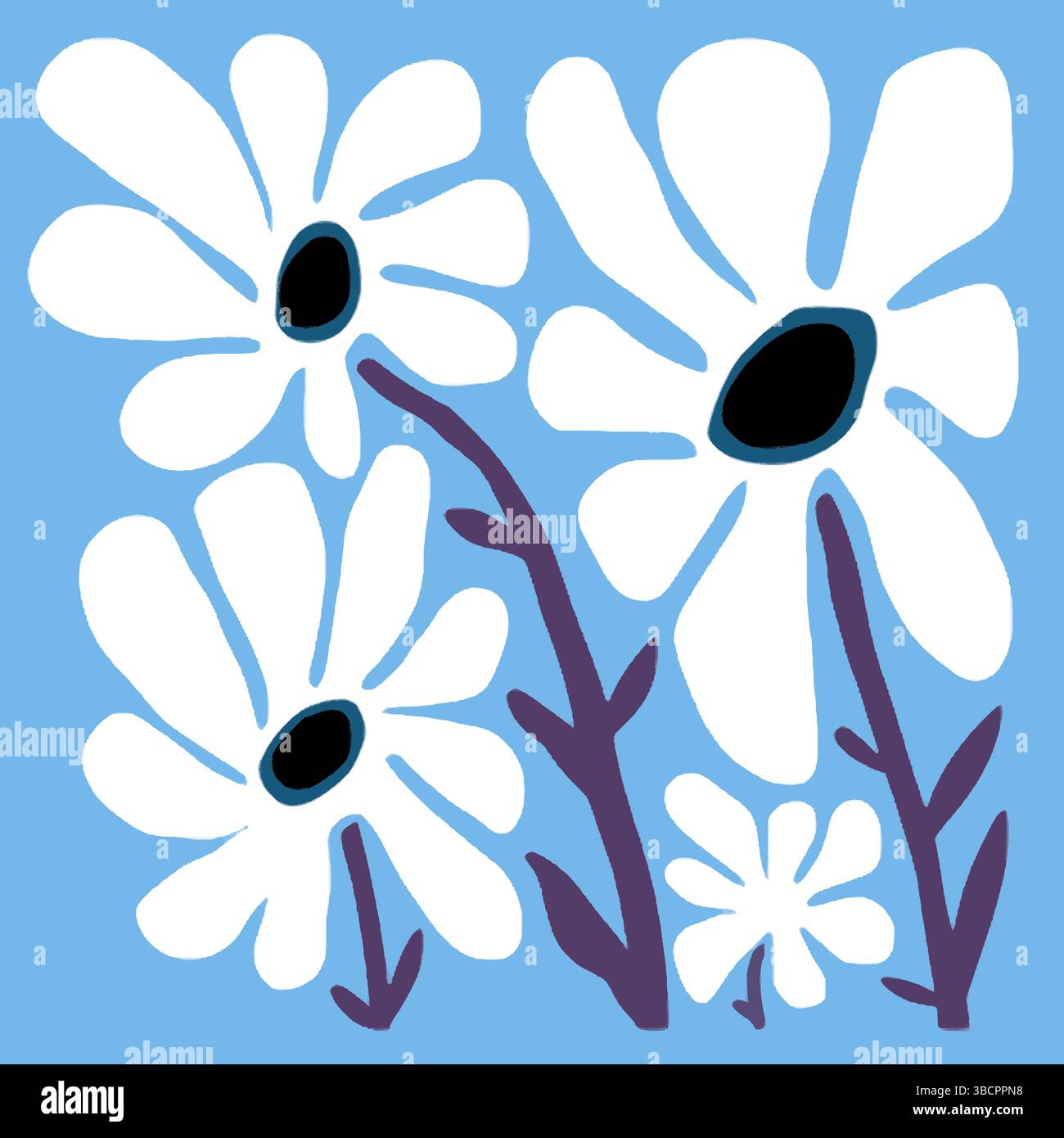 Elegant blue spring daisy Stock Vector Images - Alamy