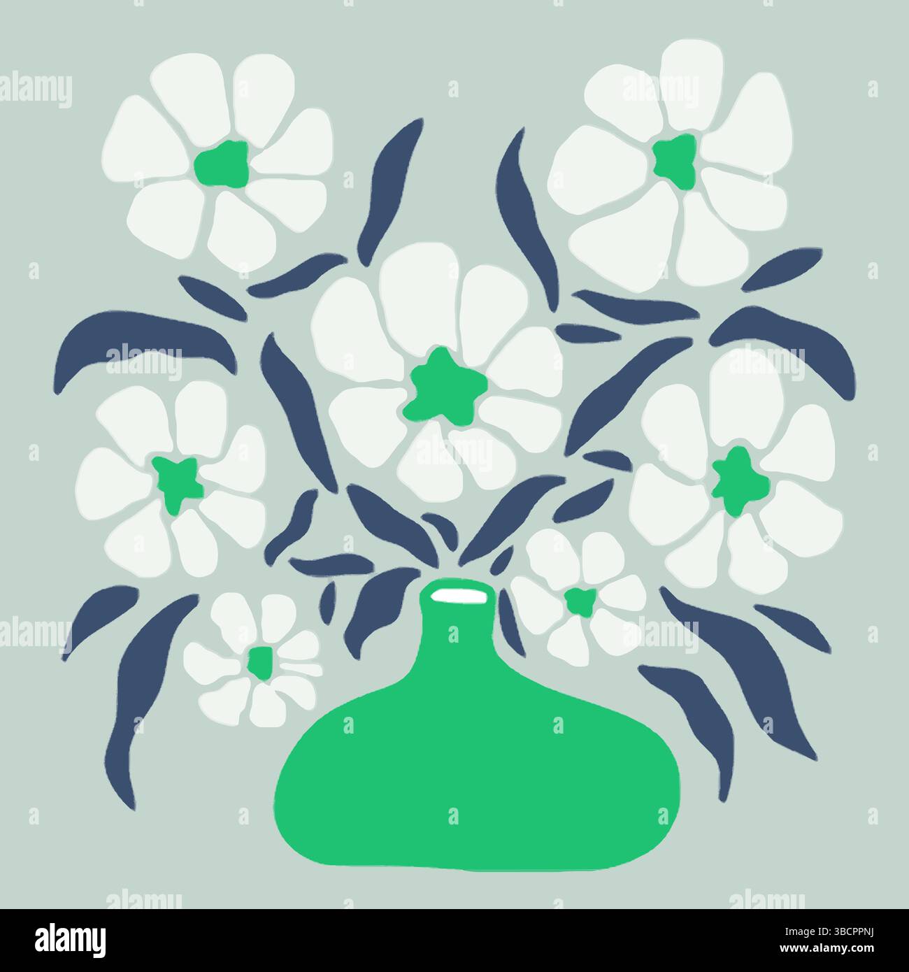 Green flowers abstract art Stock Vector Images - Alamy