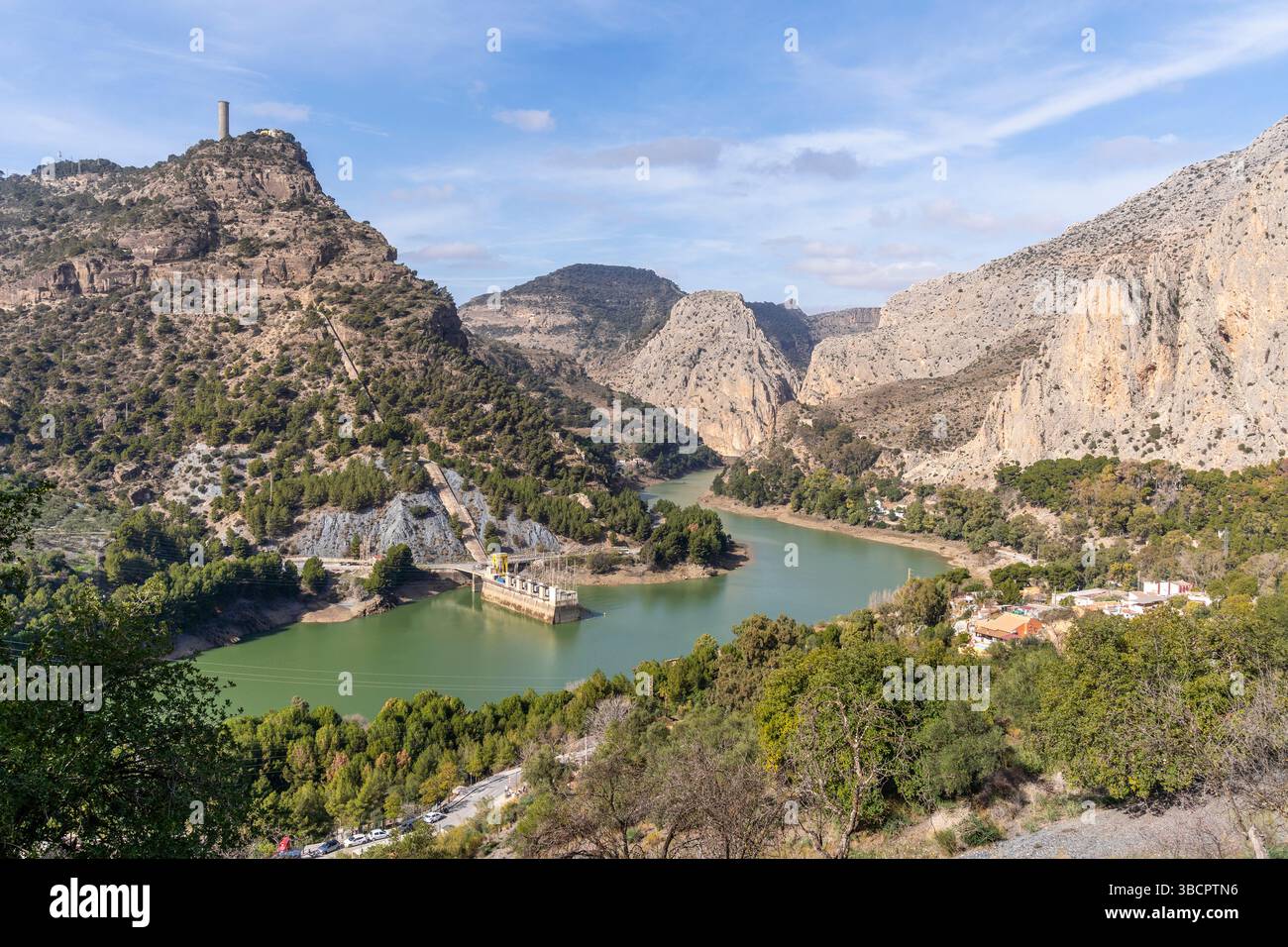 Lake landscape next to Caminito Del Rey, El Chorro, Spain Stock Photo ...