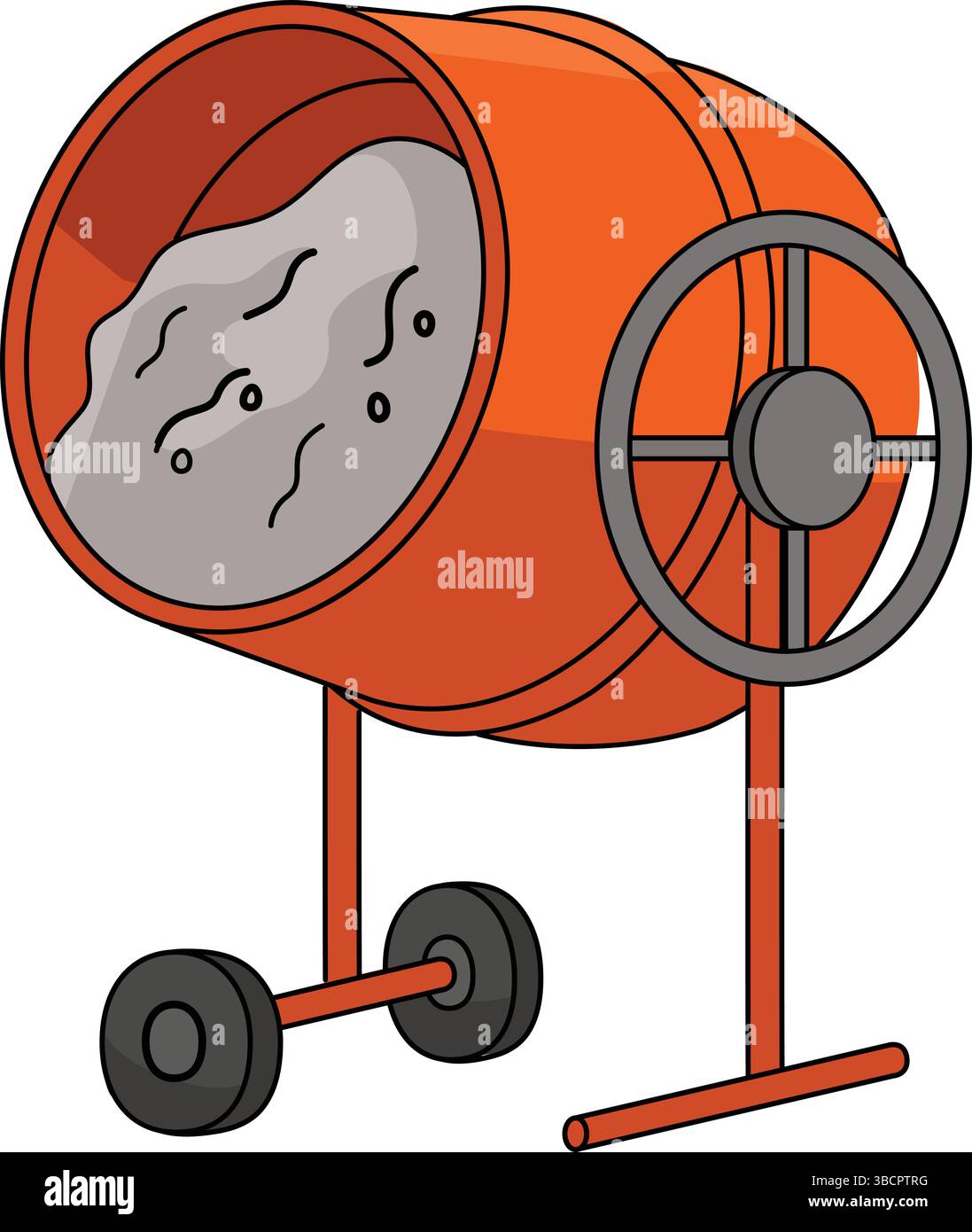 Construction Mixing Cement Cartoon Colored Clipart Stock Vector Image ...