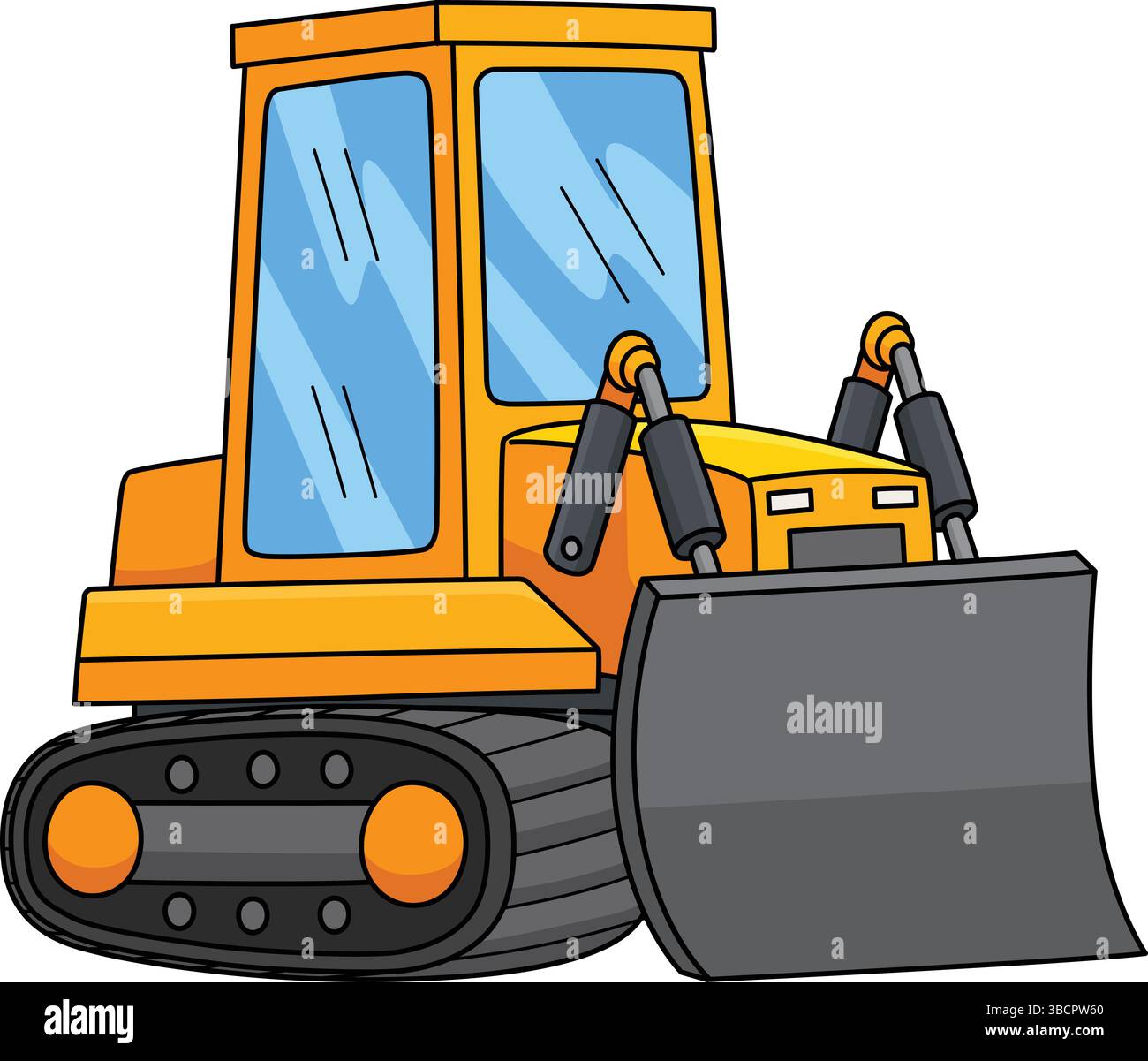 Construction Bulldozer Vehicle Cartoon Clipart Stock Vector Image & Art ...
