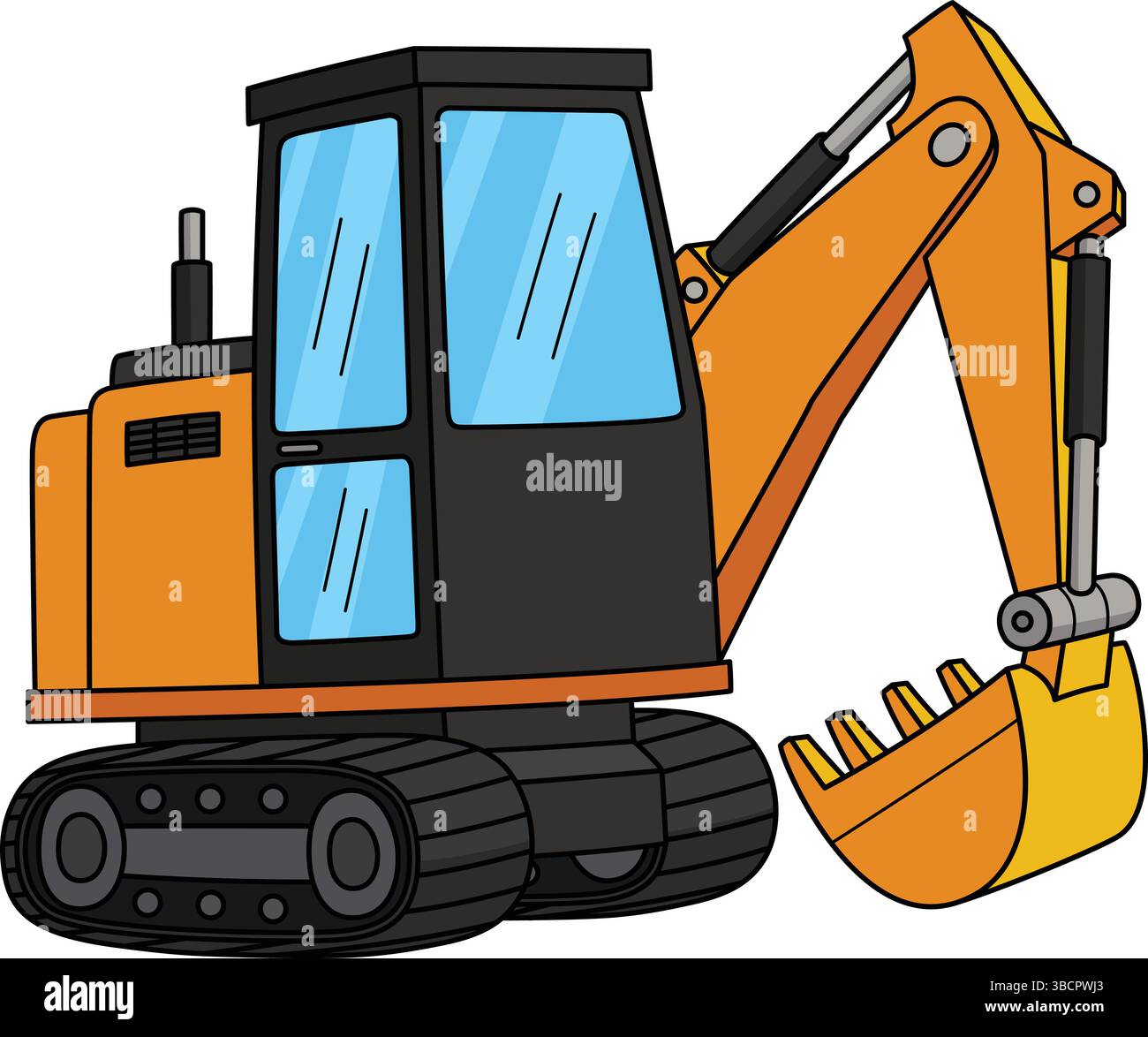 Construction Excavator Vehicle Cartoon Clipart Stock Vector Image & Art ...