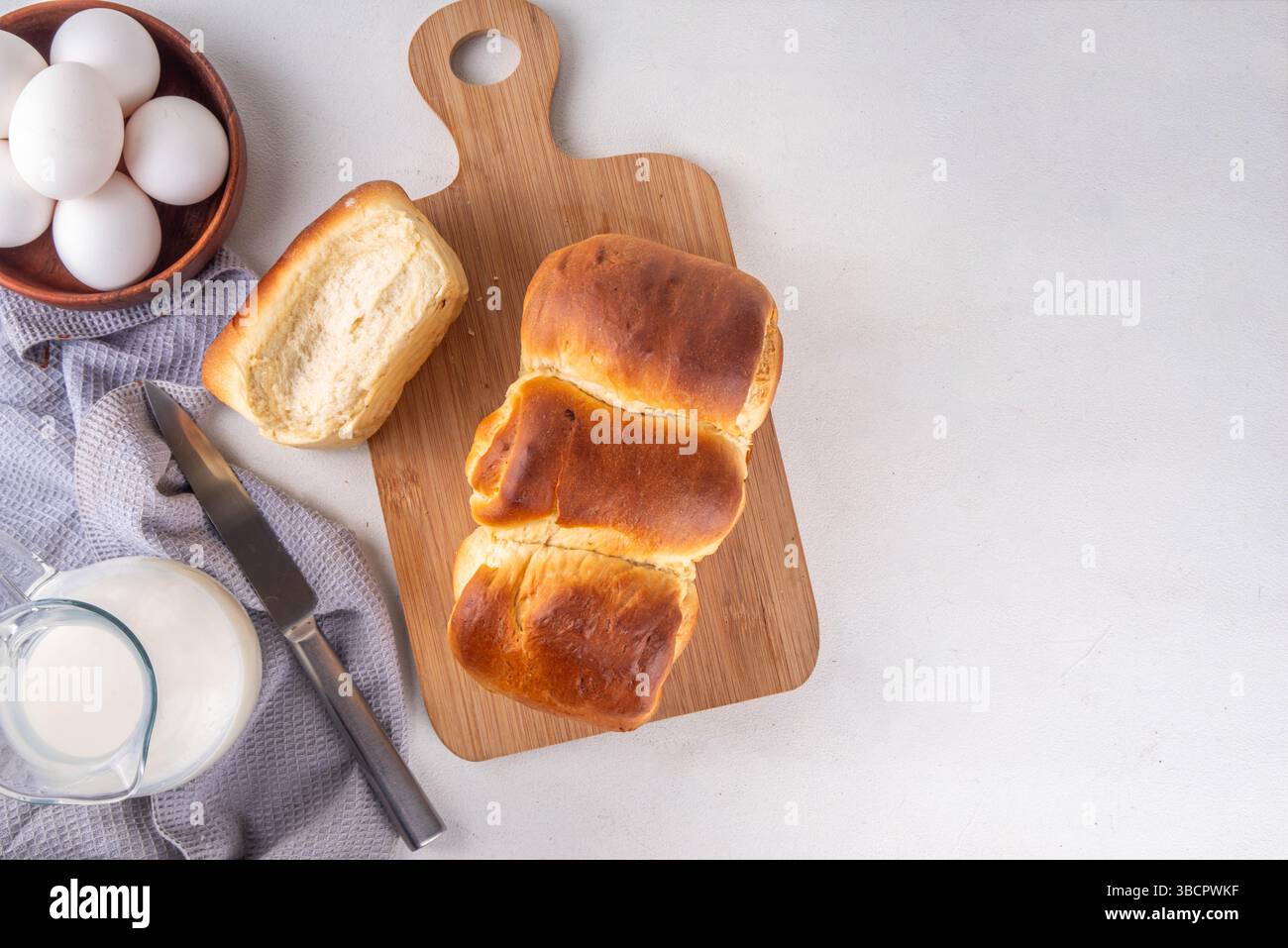 Japanese bread Shokupan, Hokkaido milk bread, or simply milk fluffy ...