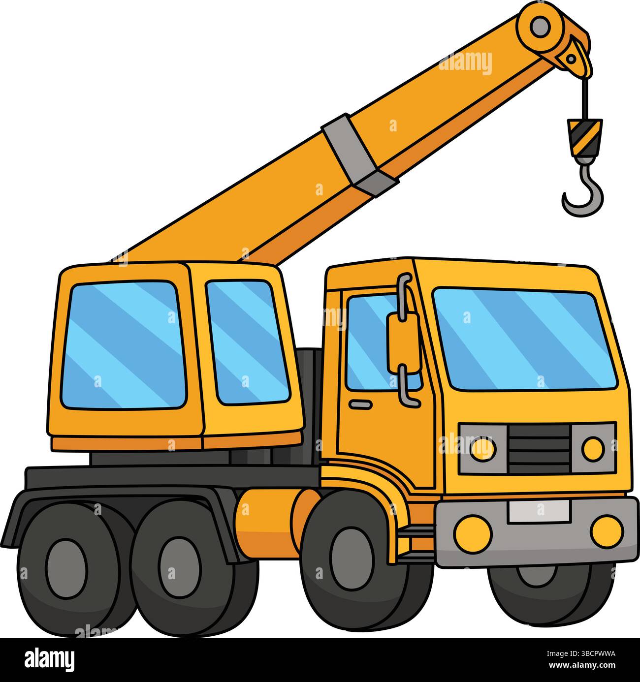 Construction Crane Truck Cartoon Colored Clipart Stock Vector Image ...