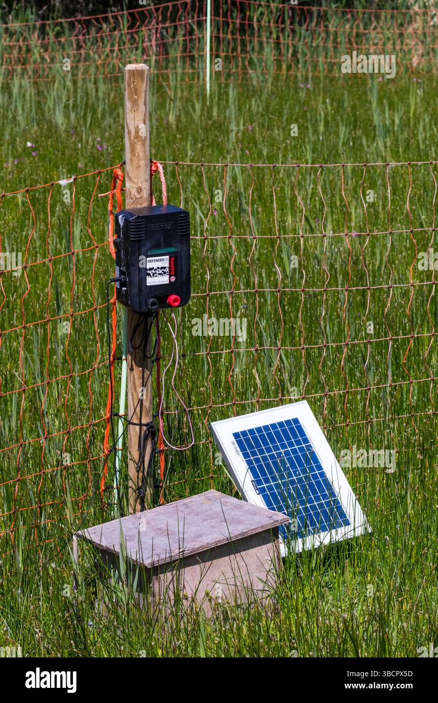 A solar-powered electric fence Stock Photo - Alamy