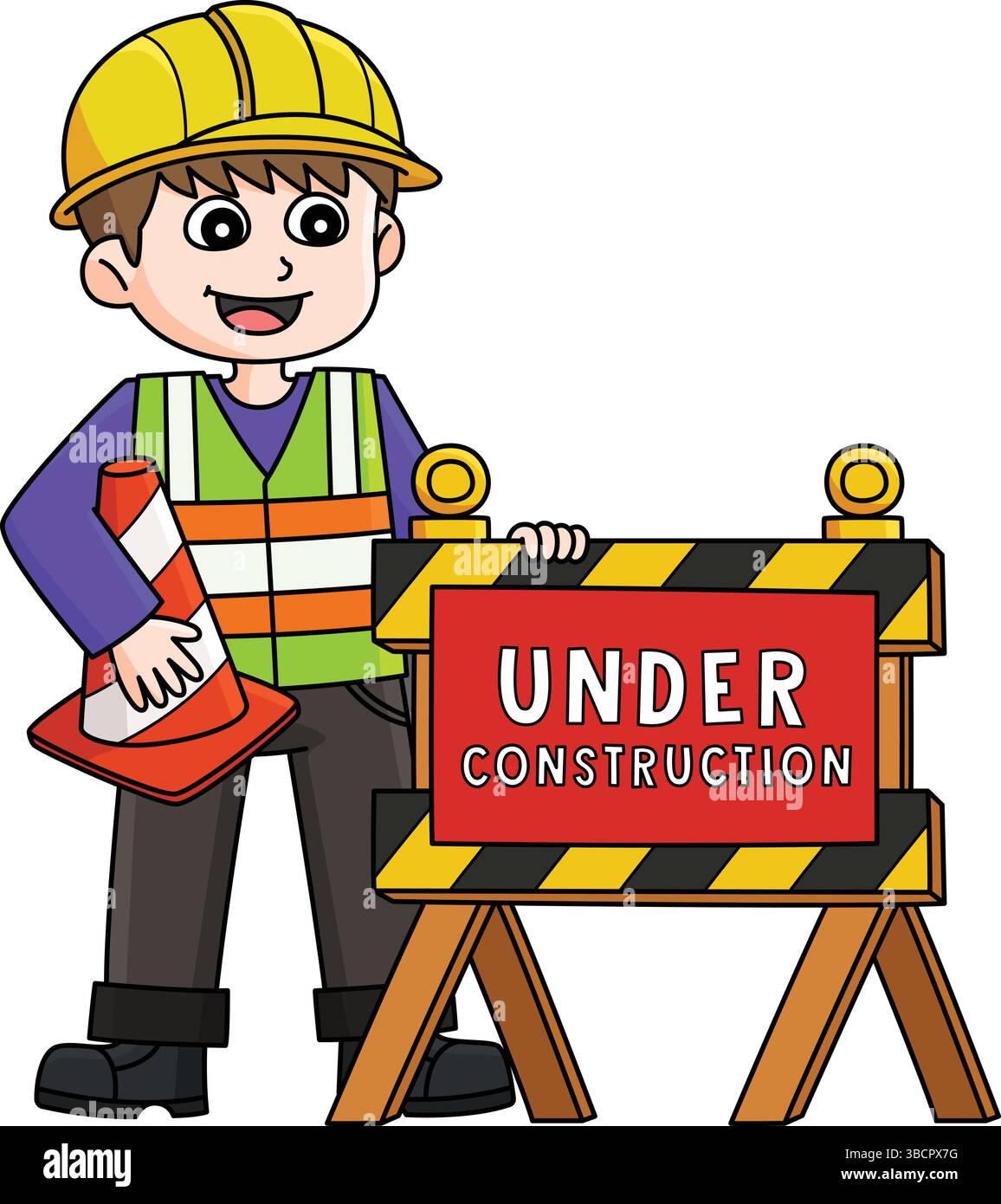 Construction Worker Construction Sign Clipart Stock Vector Image & Art ...