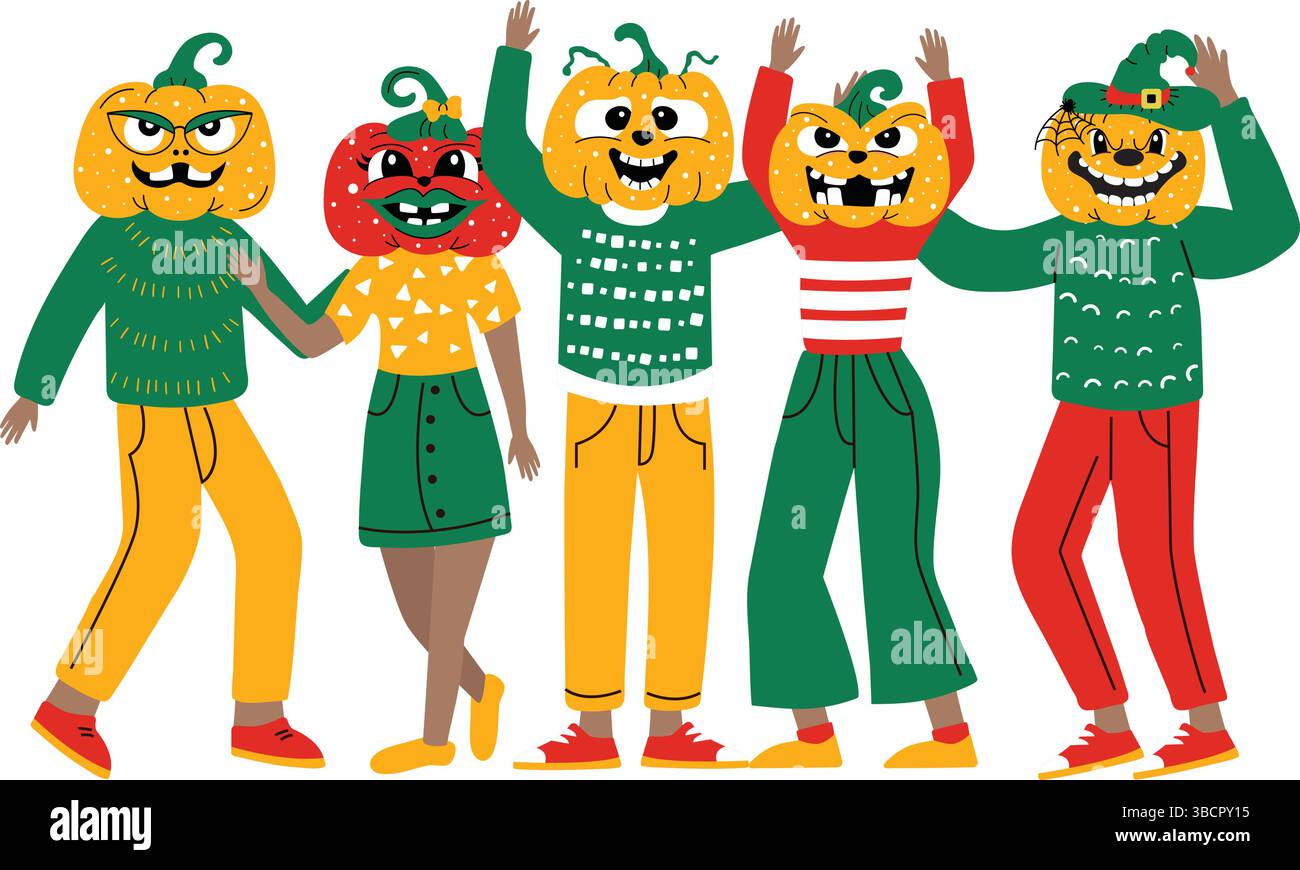 Halloween cartoon vector illustration on the white background Stock ...
