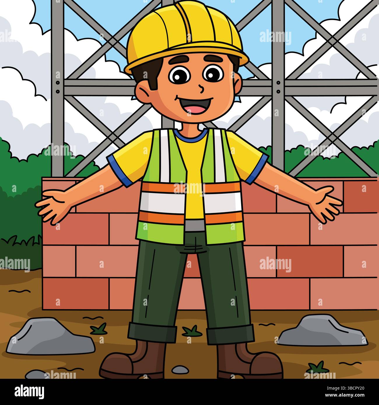 Male Construction Worker Colored Cartoon Stock Vector Image & Art - Alamy