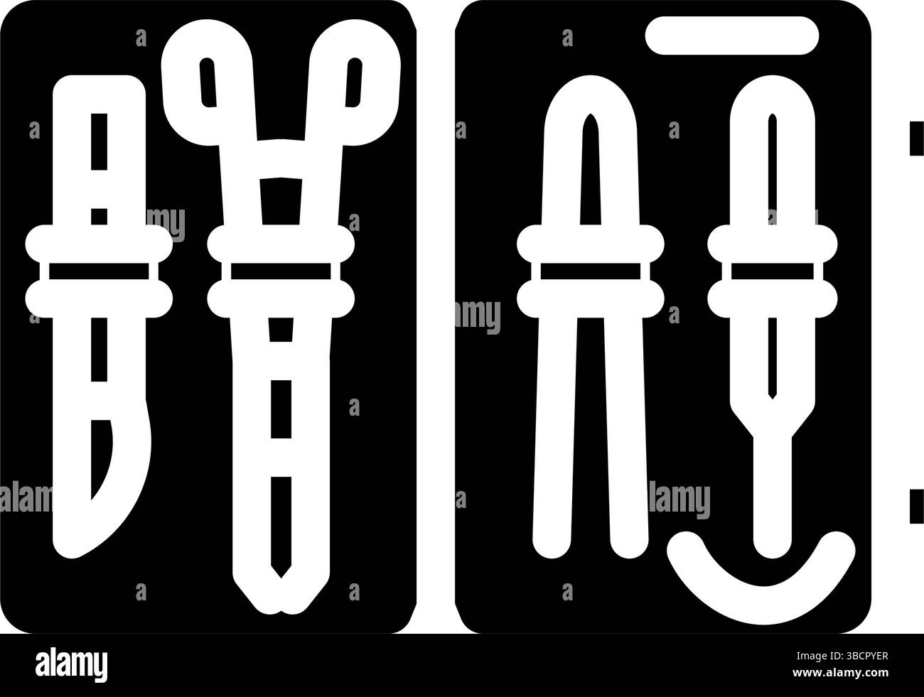 suture kit surgeon glyph icon vector illustration Stock Vector Image ...