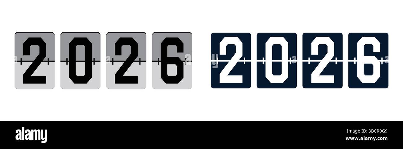 Modern Flip Clock Style 2026 Countdown Year Design Stock Vector Image ...