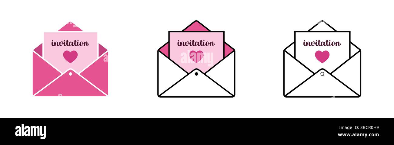 Sweet pink envelope heart Cut Out Stock Images & Pictures - Alamy