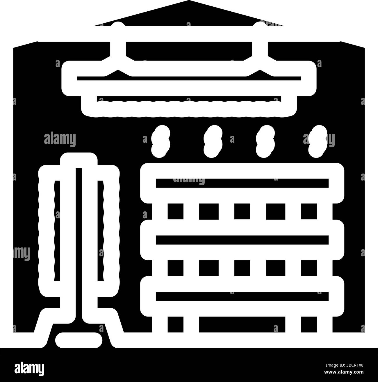 lumber drying process glyph icon vector illustration Stock Vector Image ...